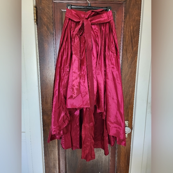 VENUS | Skirts | Venus Highlow Formal Skirt Sz 4 Burgundy Satin Look ...